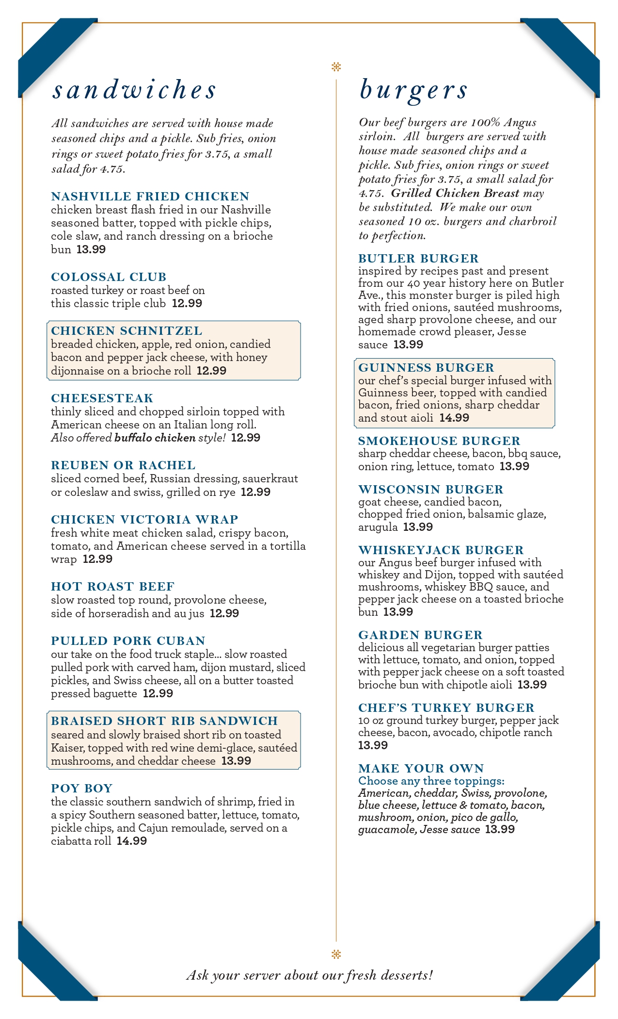 Menu - New Britain Inn